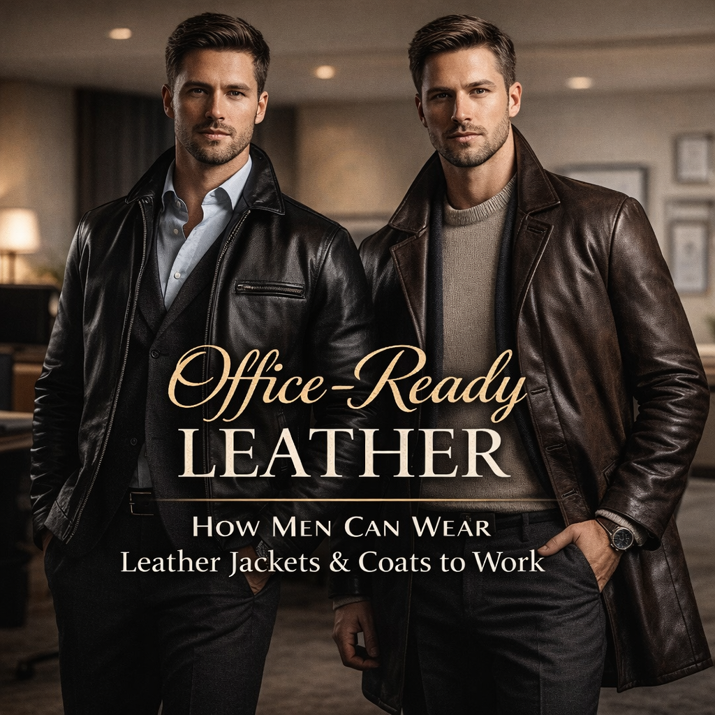 Office-Ready Leather: How Men Can Wear Leather Jackets & Coats to – Lux ...